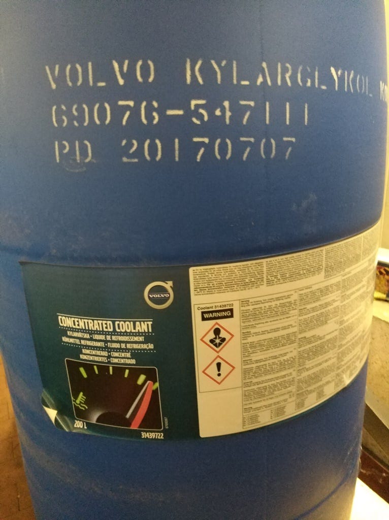 Koelvloeistof concentraat (Origineel Volvo) 200 ltr alle mod | VDT - NL