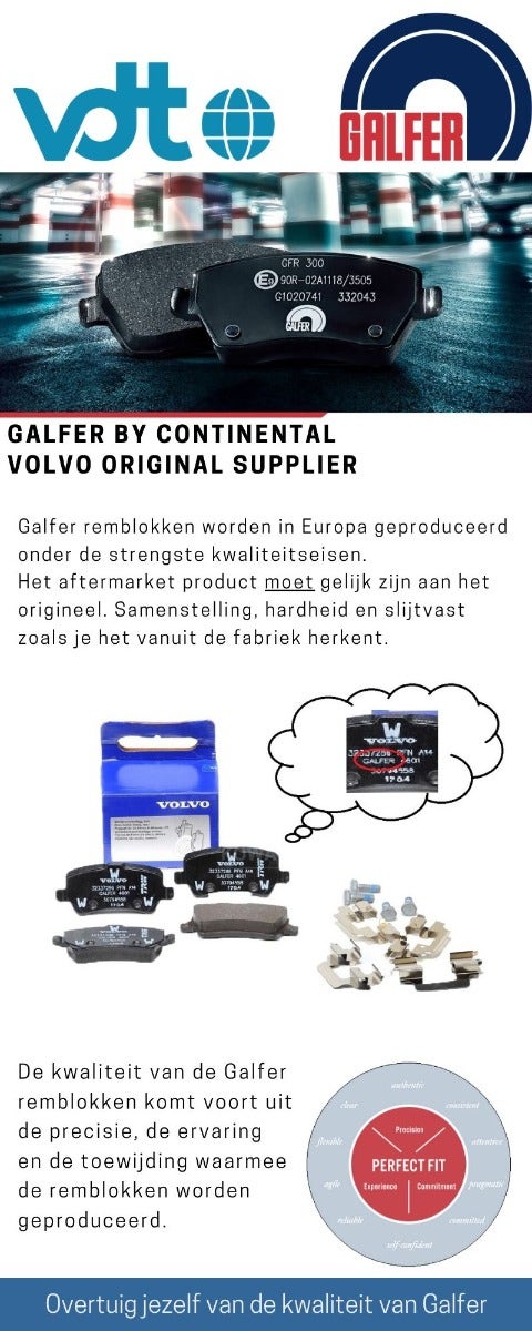 Remblokset A (GAL) (elek gevent schijf) S80(07-) V70(08-) | VDT - NL