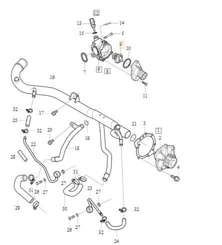 Thermostaat set (5cyl benz) C30 V50 S40(04-) S/V60(11-) V70( | VDT - NL